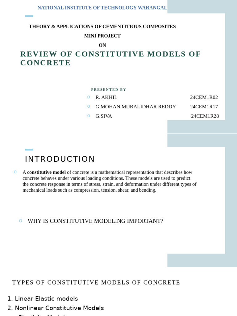 Constitutive Models of Concrete Explained | PDF | Deformation ...