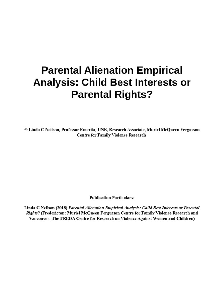 Parental-Alienation-Linda-Neilson | PDF | Psychological Resilience ...