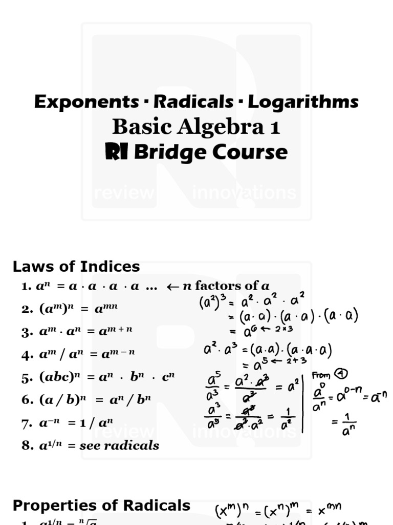 Algebra 1 Bridge Course | PDF | Numbers | Complex Analysis