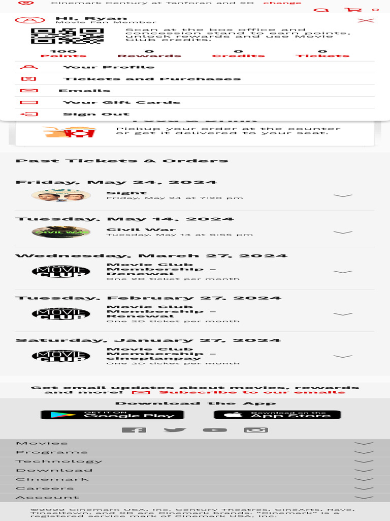 Cinemark - Tickets & Purchases | PDF