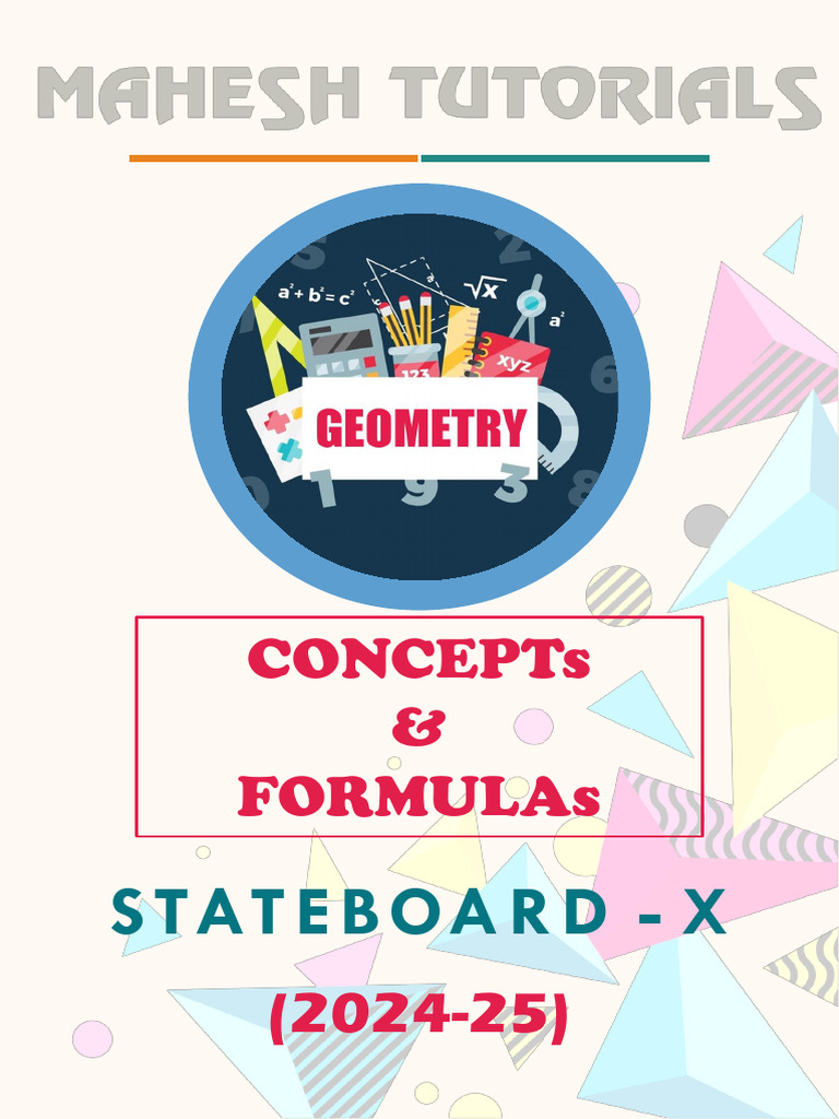 Concepts - Formulae sheet-GEOMETRY - (2024-25) | PDF | Circle | Area