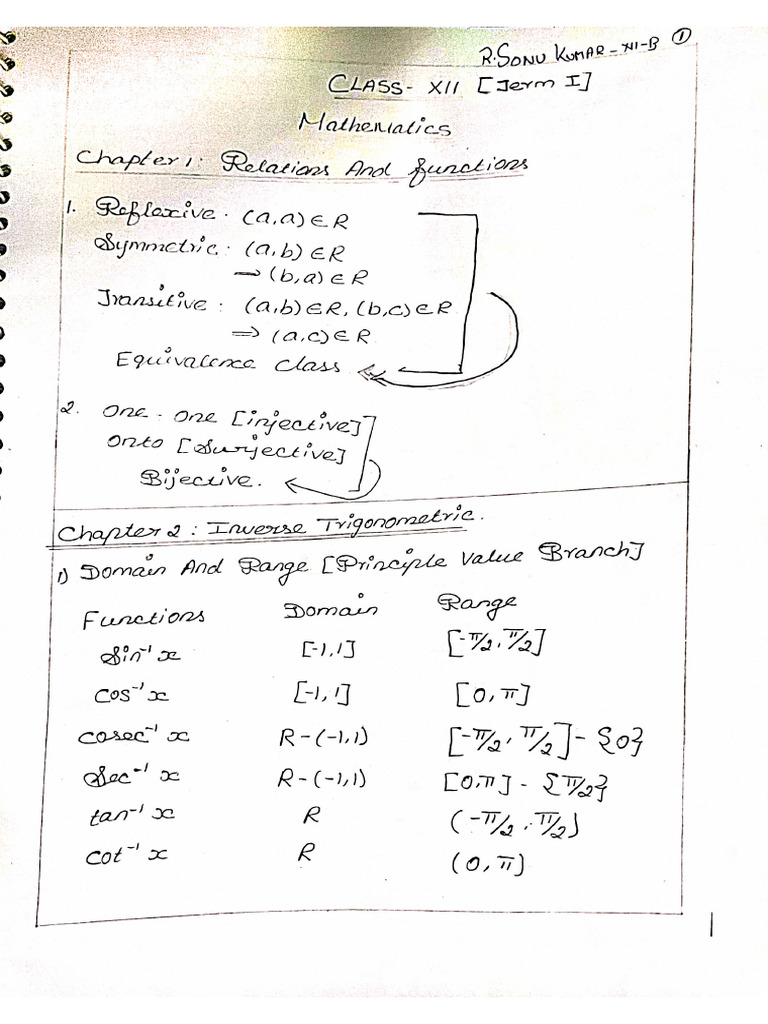 Maths Formula Class 12 | PDF