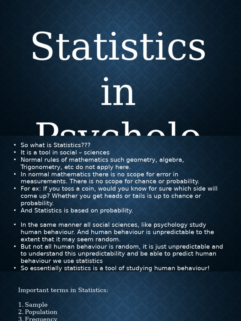 Statistics in Psychology (1) | PDF | Mean | Mode (Statistics)