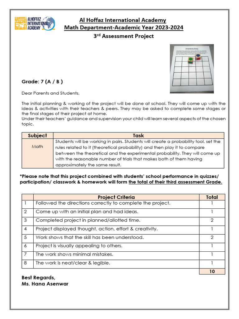 Grade 7-Math Project-Second Semester | PDF