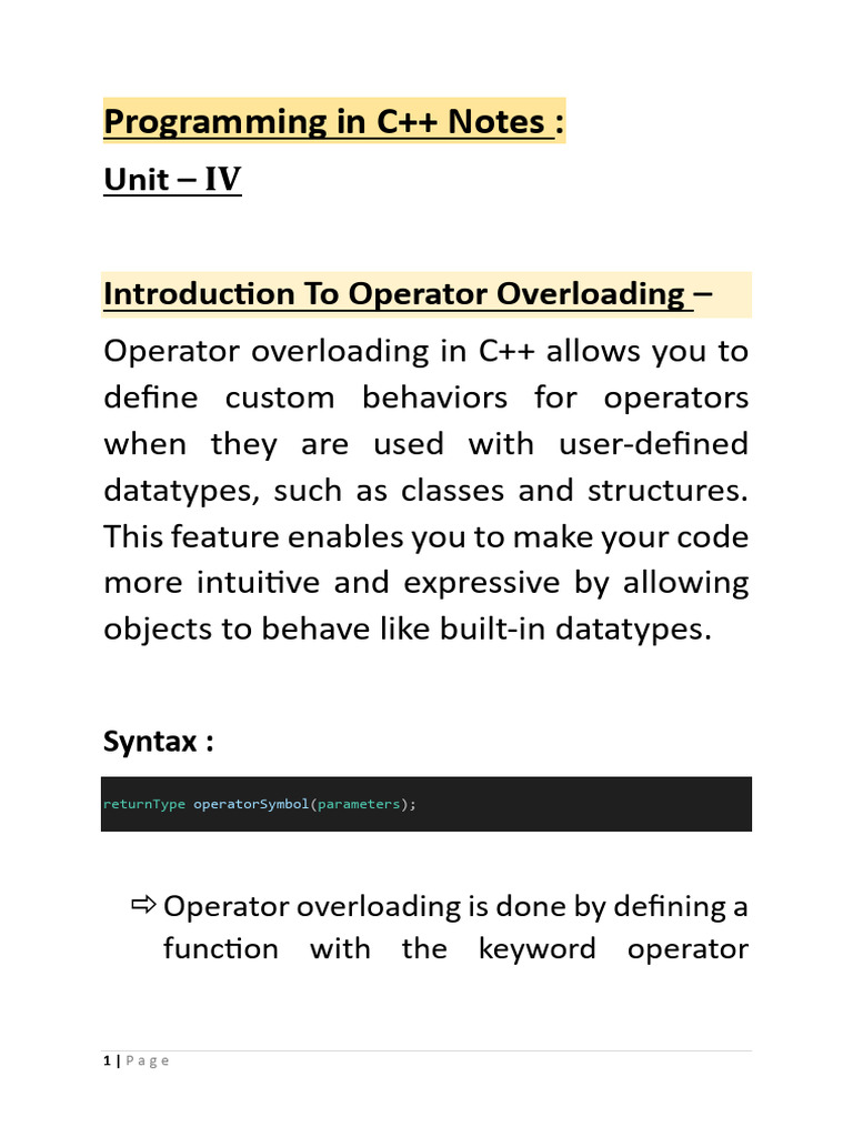 unit 4hjo | PDF | Pointer (Computer Programming) | C++