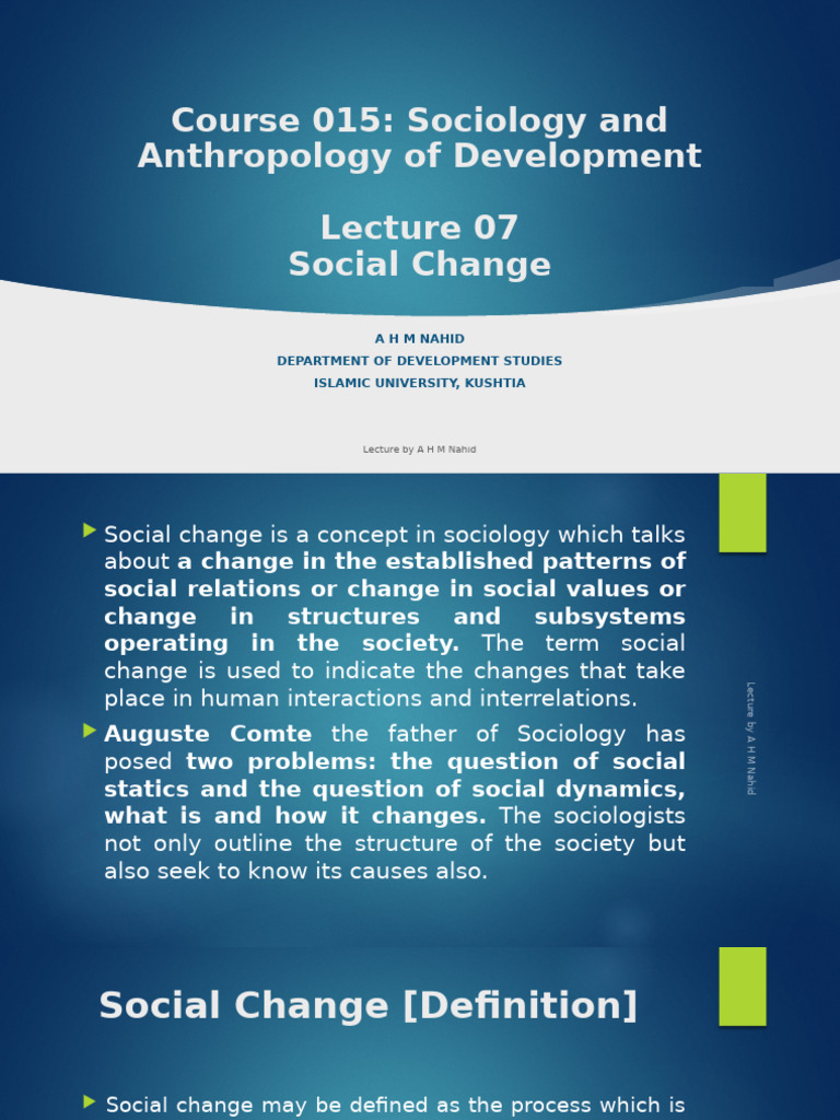 Understanding Social Change in Society | PDF | Sociology | System