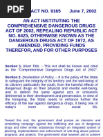 Republic Act No. 9165 | PDF | Opium | Narcotic