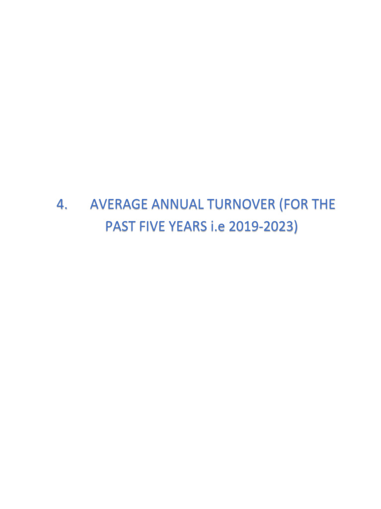 Average Annual Turnover 2019-2023 | PDF