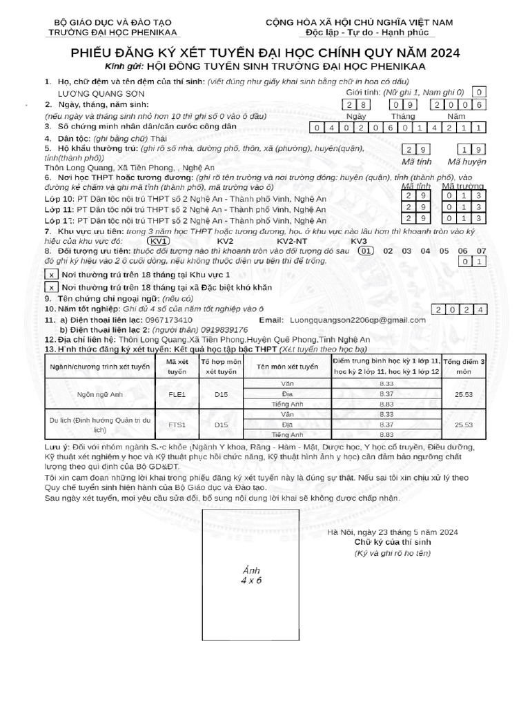 Phieu-dang-ky-tuyen-sinh | PDF