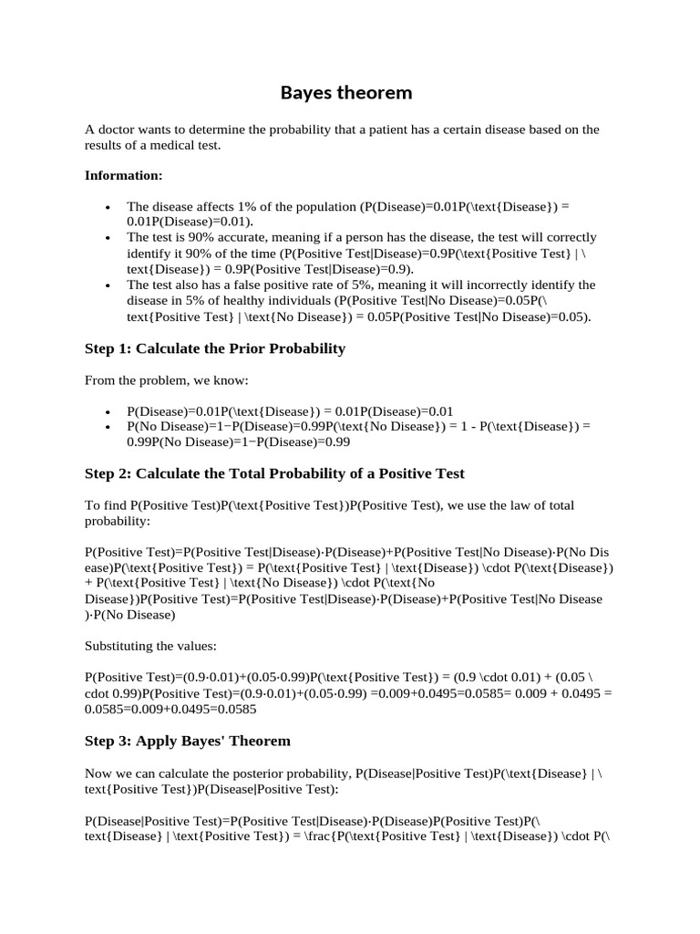 Bayes theorem | PDF | Statistical Theory | Probability Theory Bayes theorem | PDF | Statistical Theory | Probability Theory