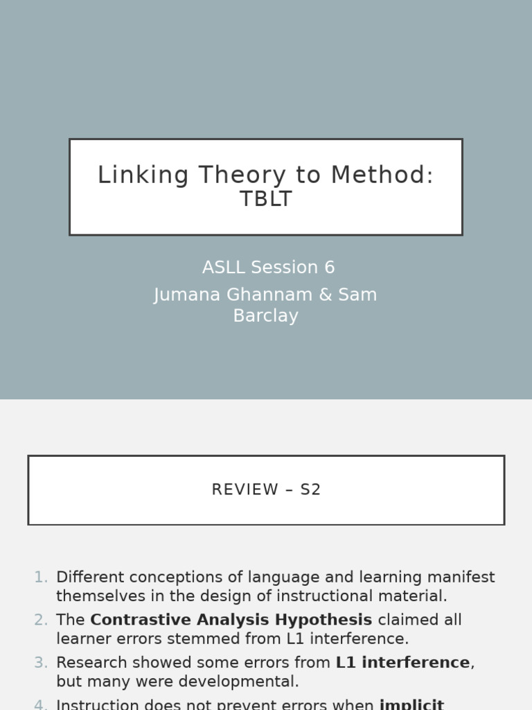 Session 6 TBLT Click Here | PDF | Second Language | Learning