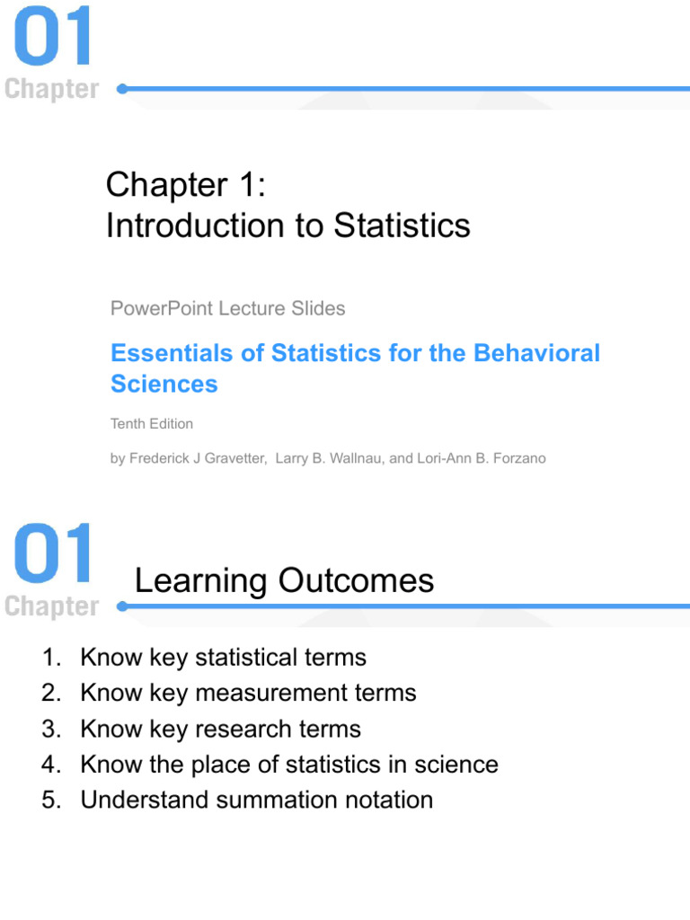 Gravetter10e Ch01 PPT FINAL | PDF | Statistics | Experiment