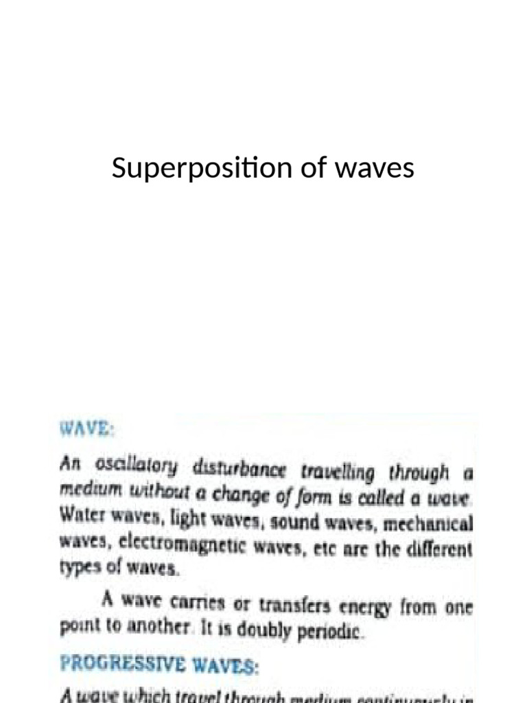 Superposition of Waves | PDF