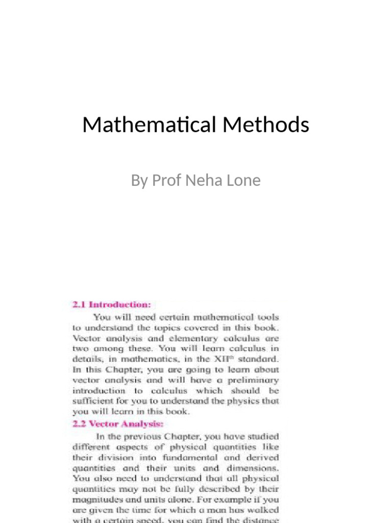 Mathematical Methods | PDF