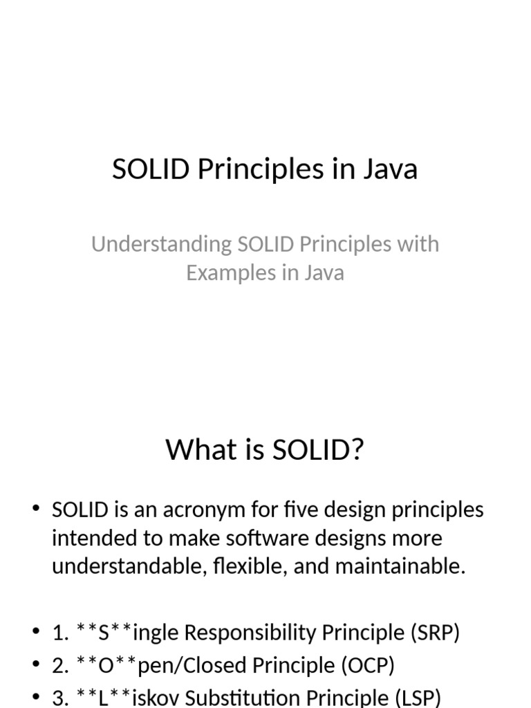 SOLID Principles with Java Examples | PDF