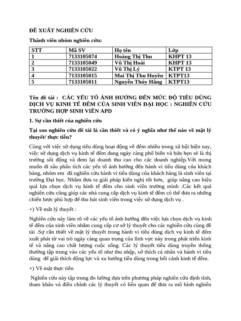 Đề Xuất NCKH | PDF