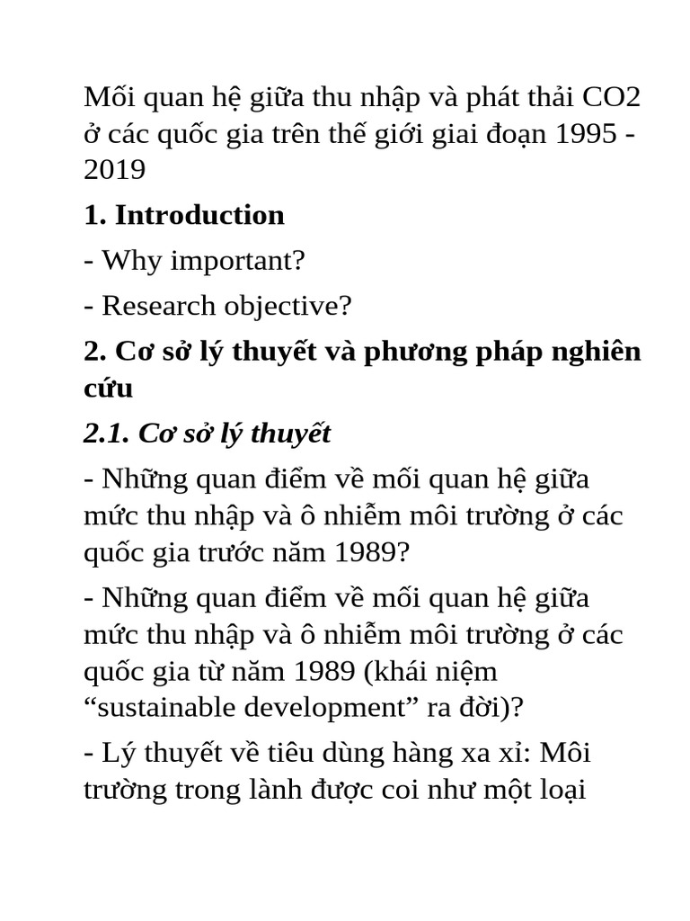 Form bài cuối kỳ - định lượng - CO2 - GNI- NCKH | PDF