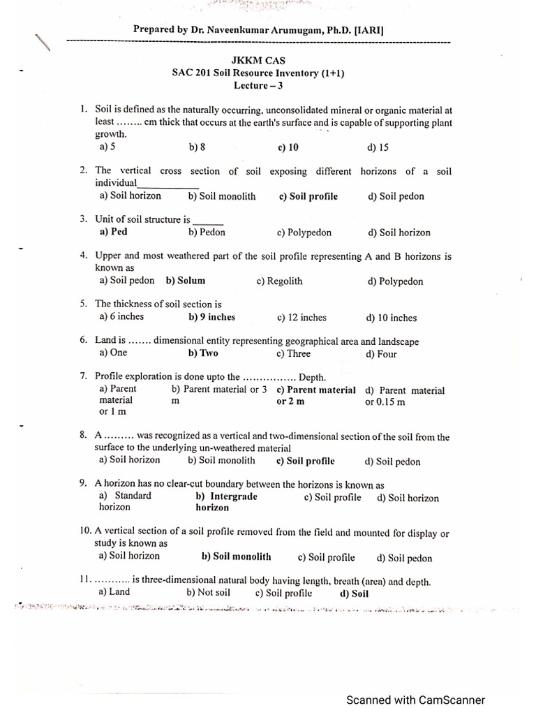 SAC 201 - Lec 3 Answer | PDF
