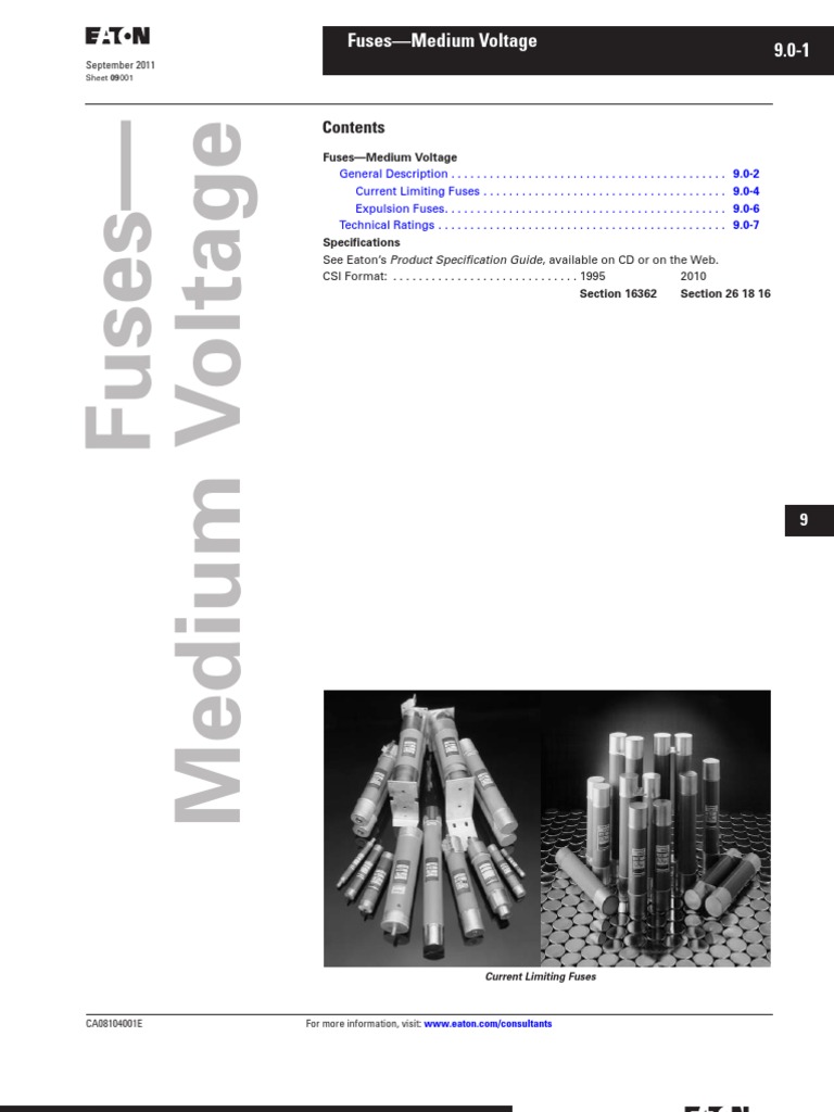 Fuses-Medium Voltage 9.0-1: September 2011 | Download Free PDF | Fuse ...
