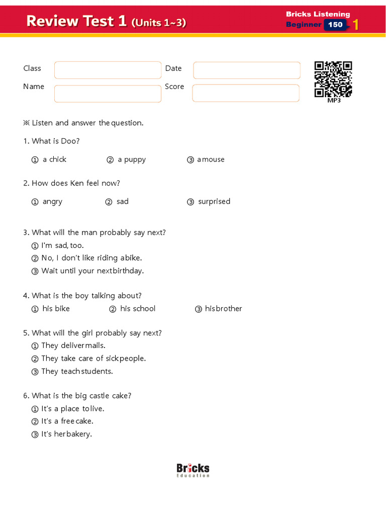 Listening Comprehension Questions | PDF