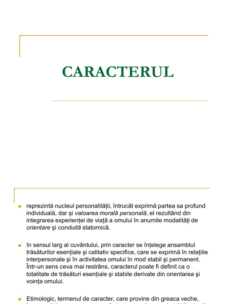 CARACTERUL | PDF