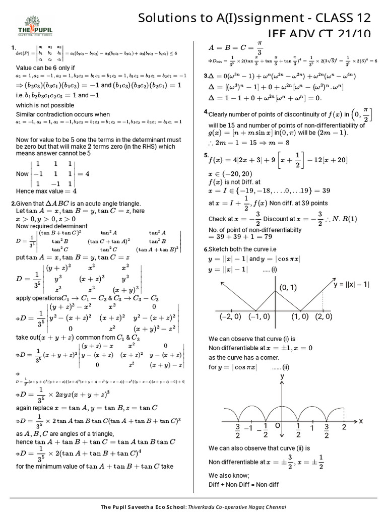 A(I)ssignment_CLASS_12_JEE_ADV_CT_21_10 - 27-Oct-2024 - Solution (1) | PDF | Functions And ...