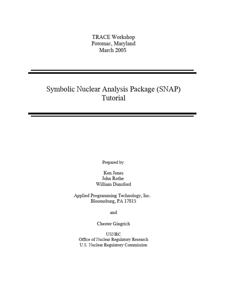 SNAP Tutorial (Telegram - me@NuclearEngineering) | PDF