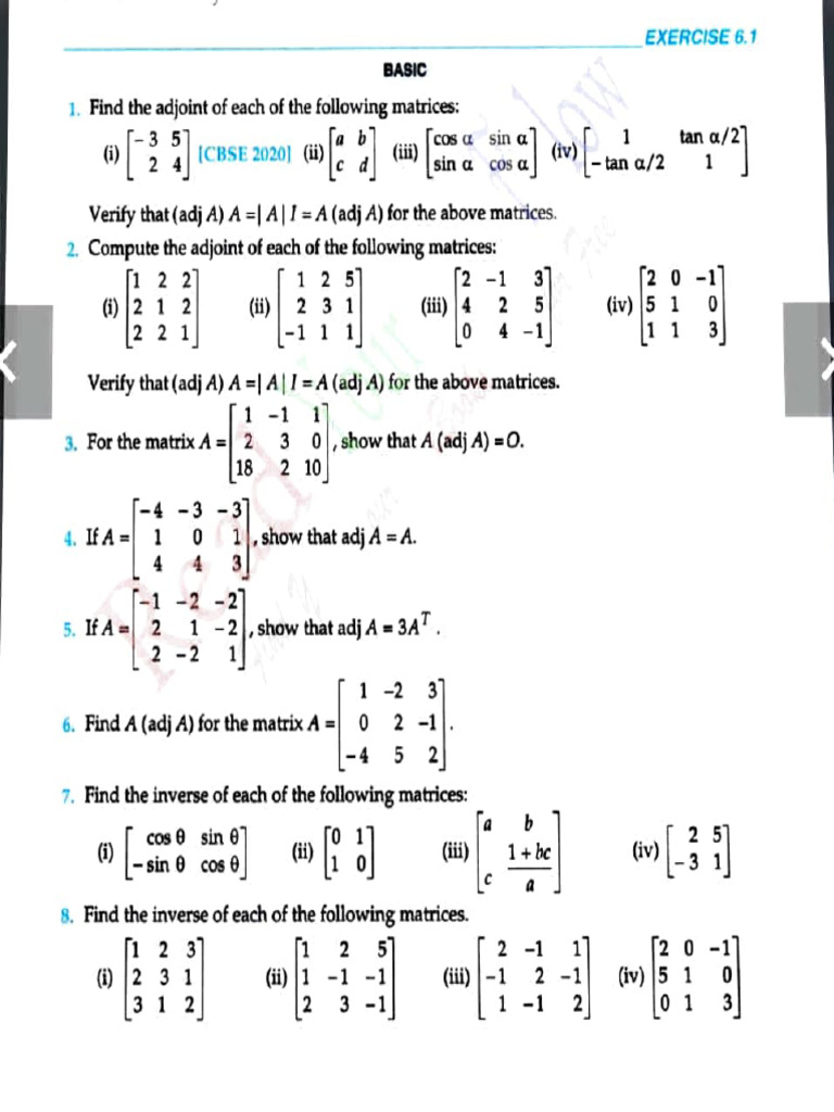 Adjoint&inverse of Matrix Udit | PDF | Matrix (Mathematics) | Linear Algebra