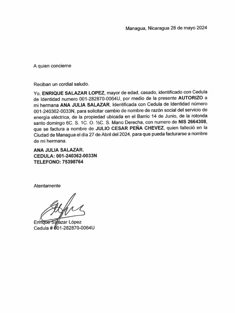 Carta A Disnorte Disur Firmada Mayo 28 2024 | PDF
