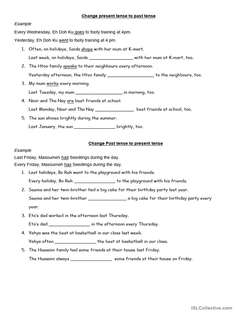 Tense Conversion Exercises for Students | PDF
