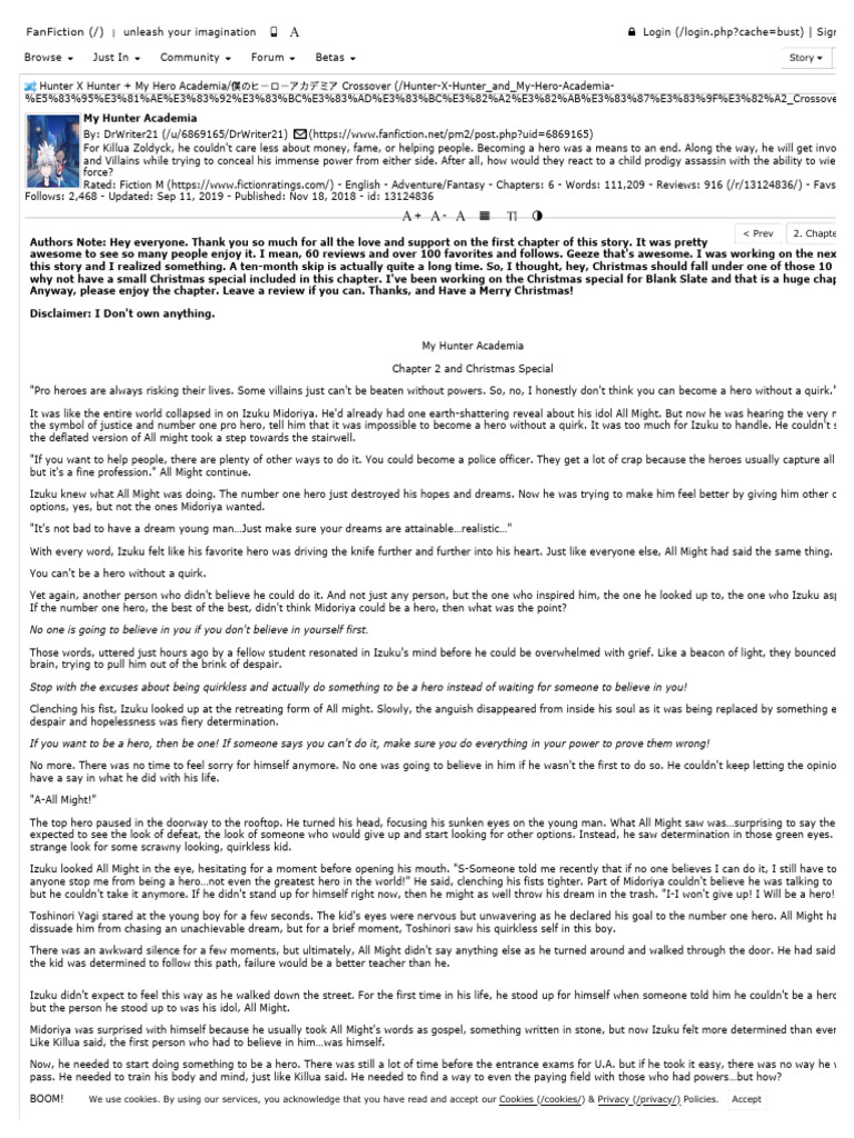 My Hunter Academia Chapter 2, a Hunter X Hunter + My Hero Academia - 僕の ...