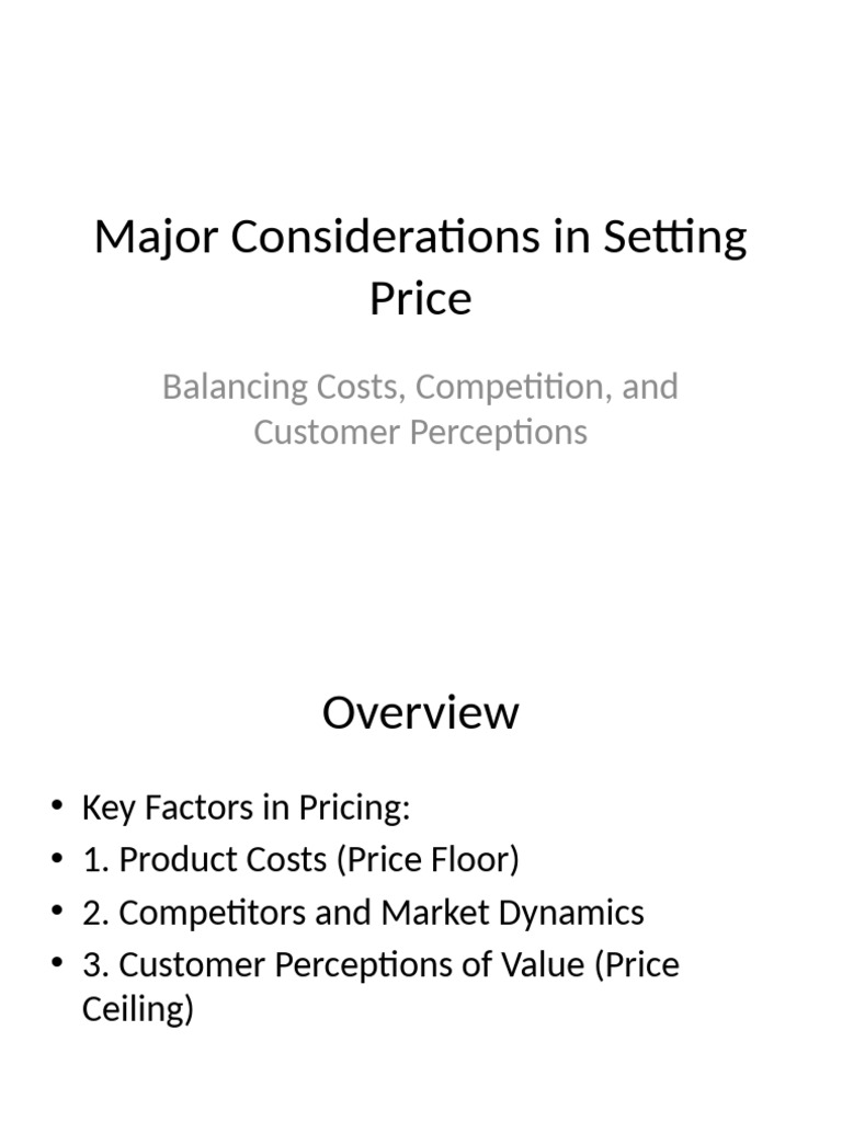 Key Factors for Effective Pricing Strategy | PDF