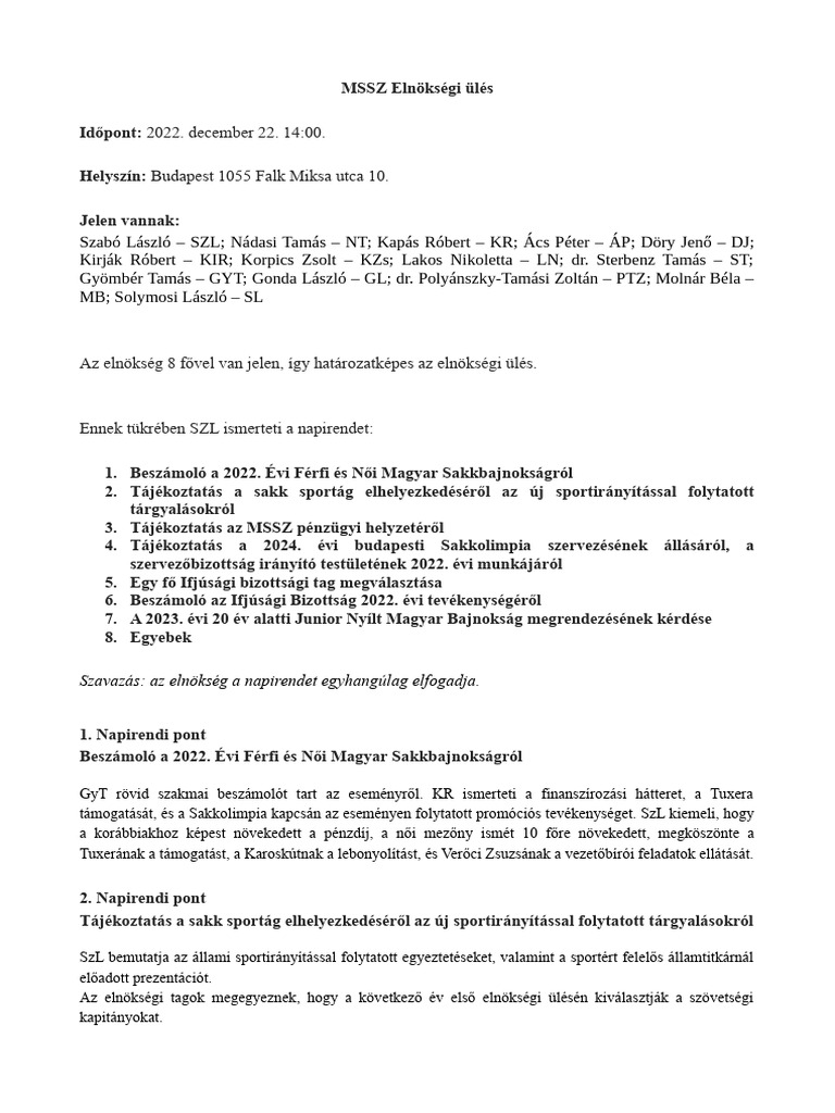 MSSZ-Elnoksegi-ules-2022.12.22 | PDF