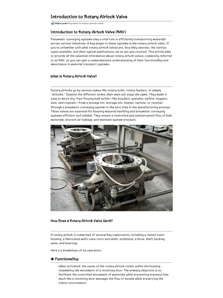 Introduction To Rotary Airlock Valve | PDF | Mechanical Engineering | Materials