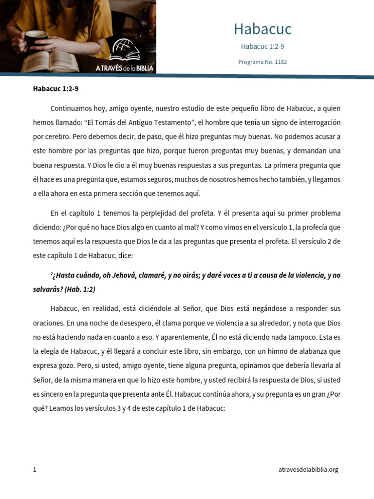 Preguntas de Habacuc sobre el mal | PDF | Pecado | Dios