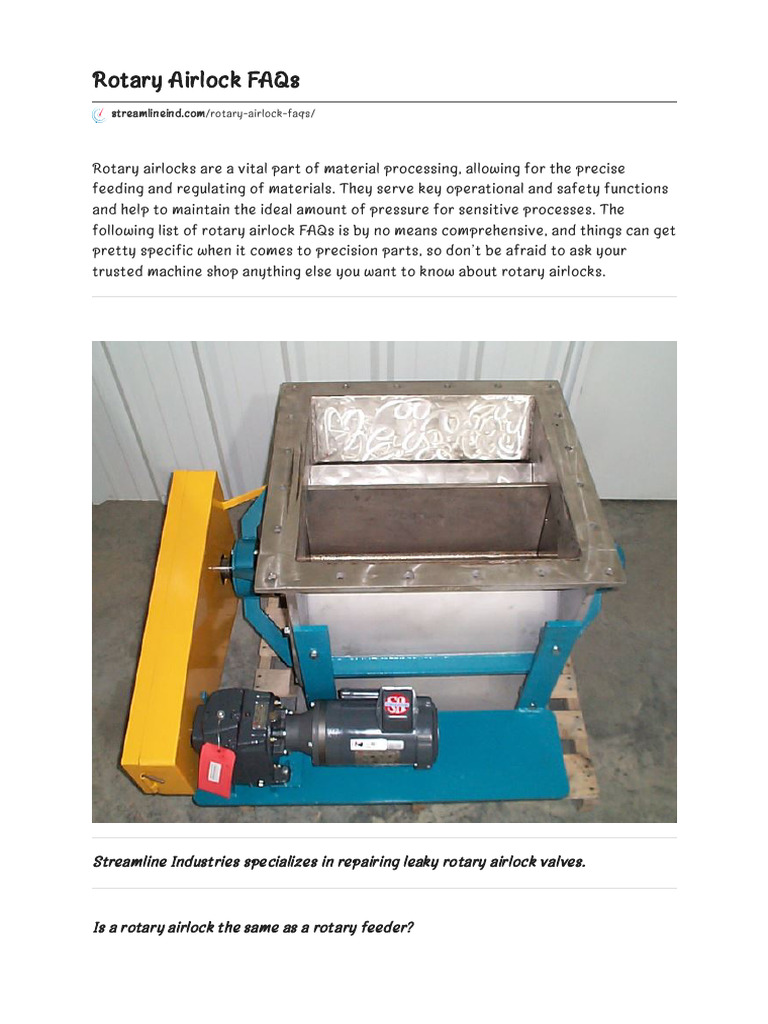 Rotary Airlock FAQs | PDF | Mechanical Engineering