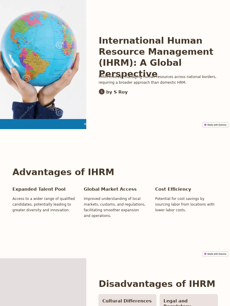 International Human Resource Management IHRM A Global Perspective | PDF