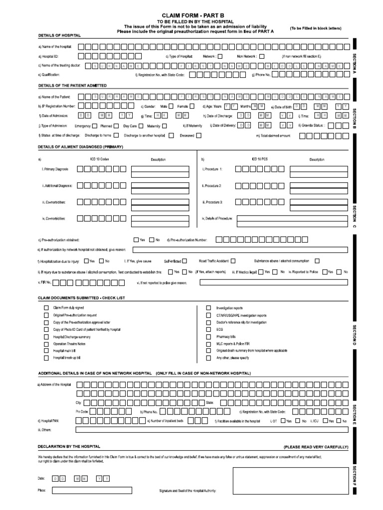 Health Insurance Claim Form Part B - GMC | PDF