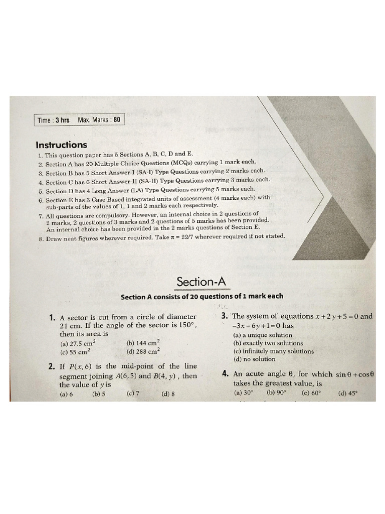 Maths Set 1 | PDF
