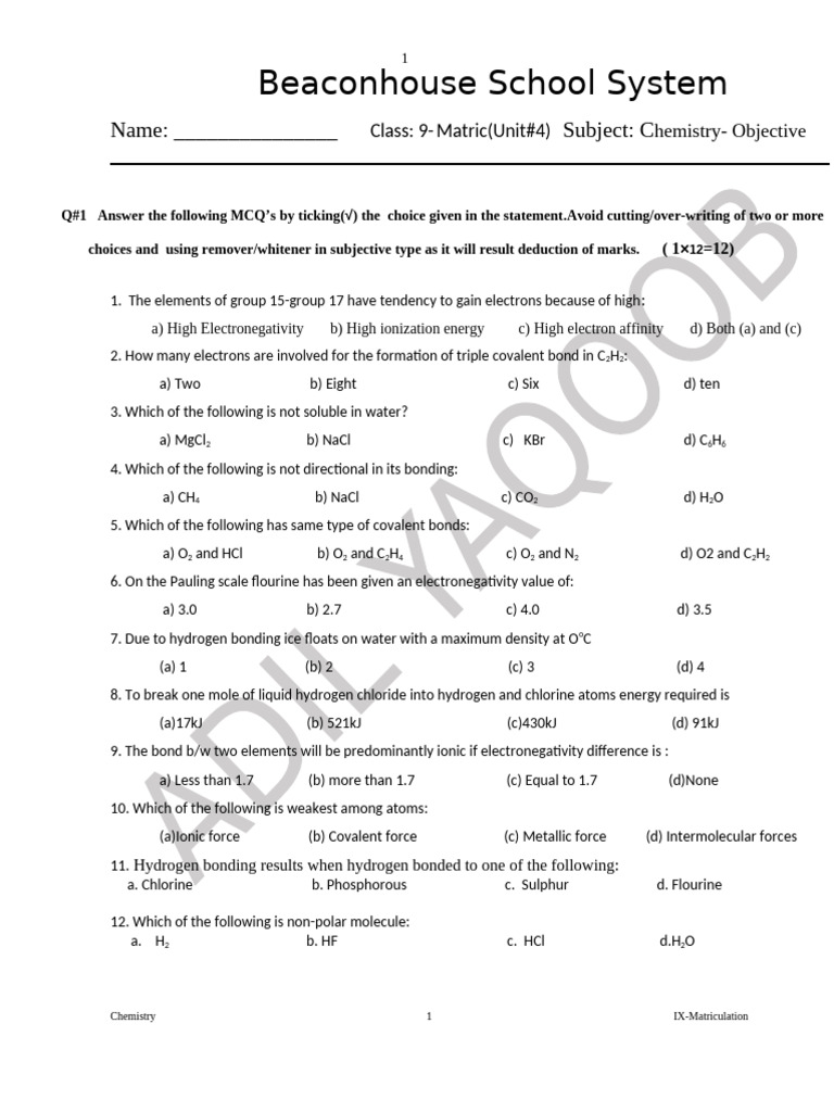 Ch#4 (Structure of Molecules) ) | PDF | Chemical Bond | Chemical Compounds