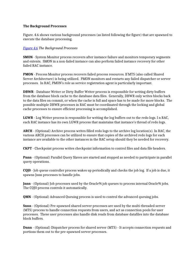 Background Processes | PDF | Cache (Computing) | Databases