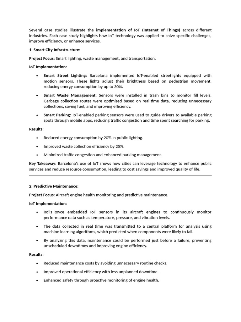IoT Implementation Case Studies Overview | PDF | Internet Of Things