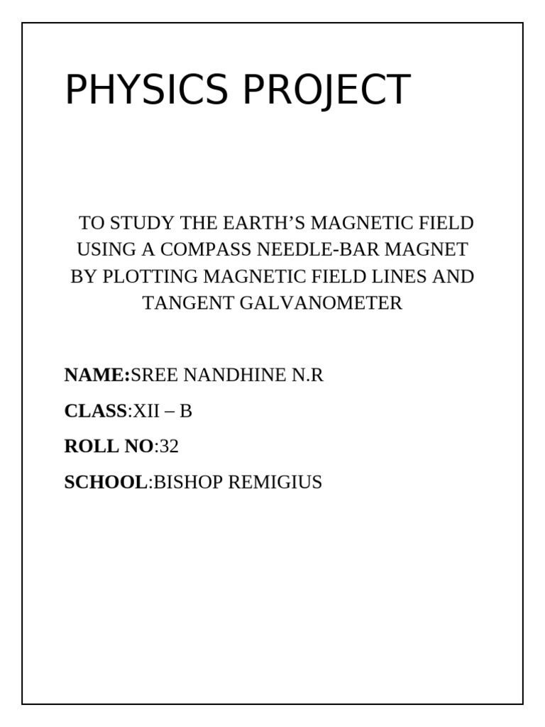 Earth's Magnetic Field Experiment | PDF | Magnetism | Magnetic Field