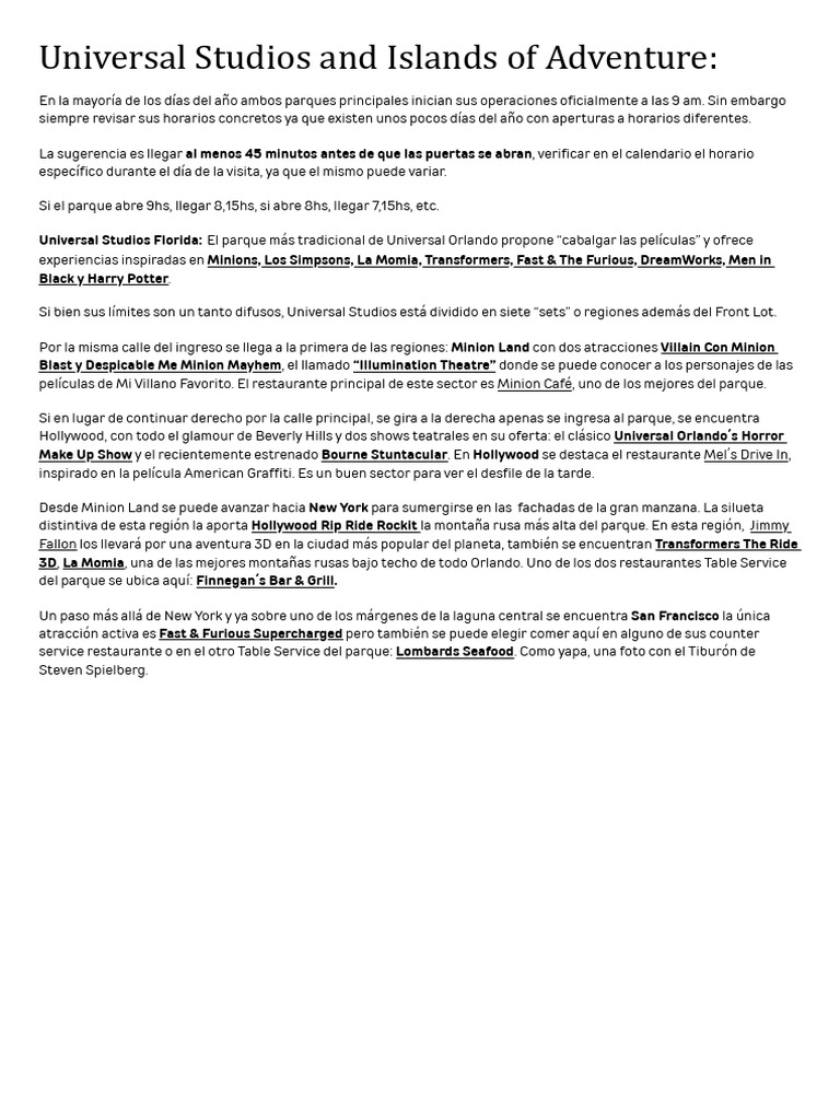 Universal Studios and Island of adventure.pdf | PDF