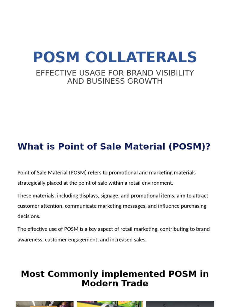 POSM Module | PDF | Point Of Sale | Marketing