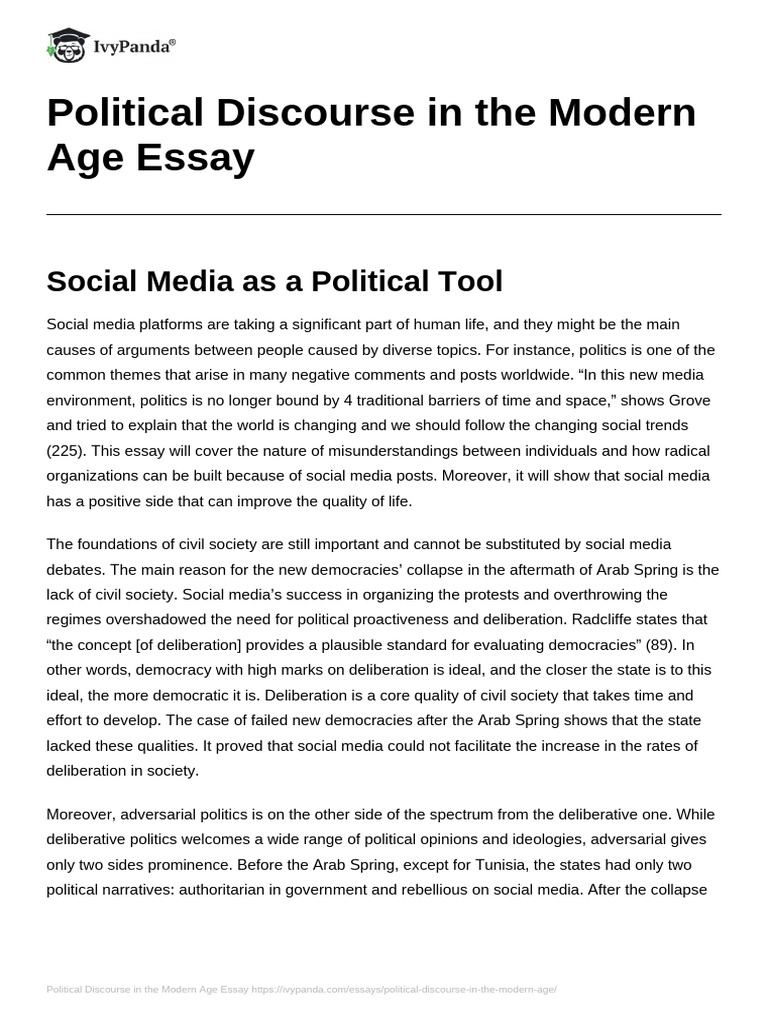 Political Discourse in The Modern Age | PDF | Deliberation | Social Media