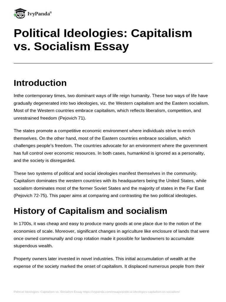 Political Ideologies Capitalism vs Socialism | PDF | Capitalism | Socialism