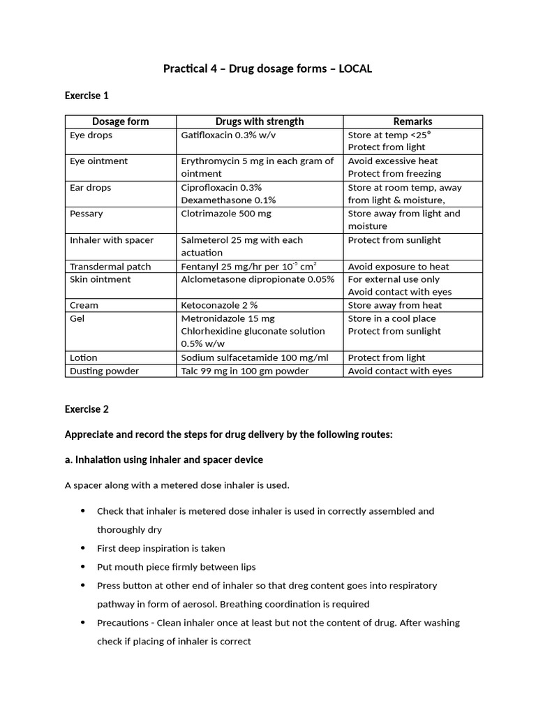 Drug Dosage Forms - Local | PDF | Pharmacy | Pharmacology