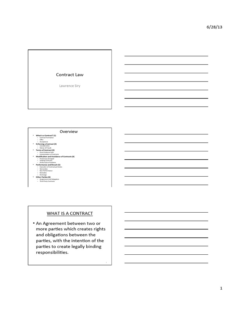 American Contract Law I 2012-2013 | PDF | Business | Private Law