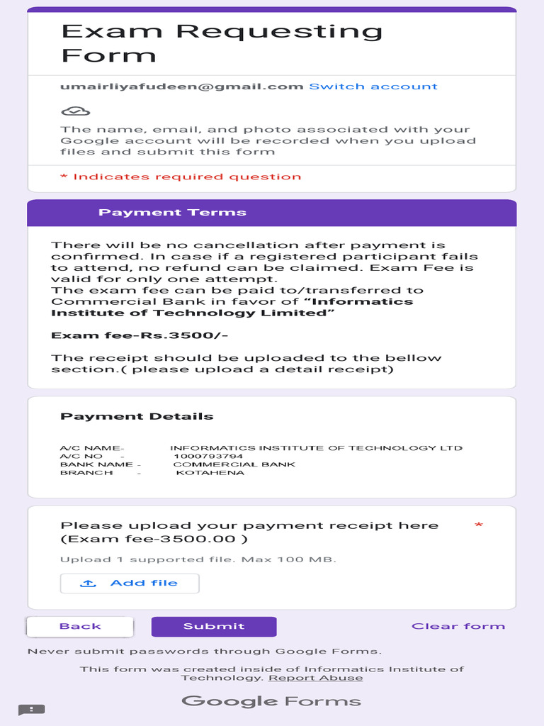 Exam Payment Terms and Instructions | PDF